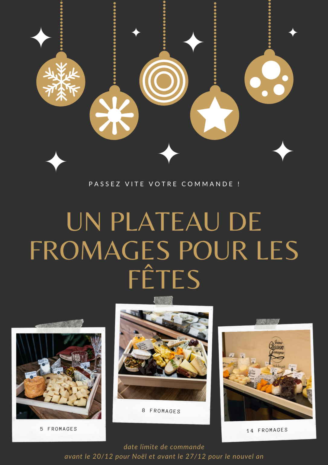 Un plateau de fromages pour les fêtes - Fromagerie Jérémie Chosson